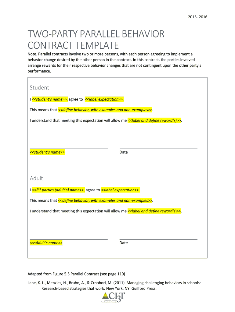 Fillable Online TWO-PARTY PARALLEL BEHAVIOR Fax Email Print - pdfFiller