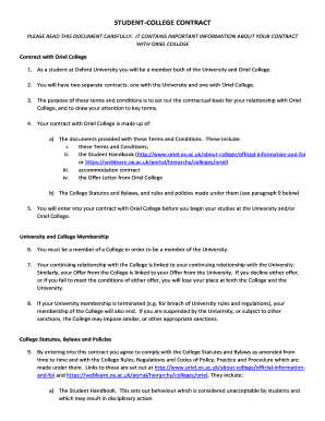 Fillable Online STUDENT-COLLEGE CONTRACT Fax Email Print - pdfFiller