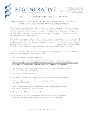 Fillable Online PAIN MANAGEMENT GUIDELINES AND CONTRACT Fax Email Print ...
