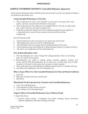 Fillable Online SAMPLE INFORMED CONSENT: Controlled Substance Agreement ...
