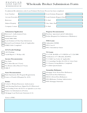 Fillable Online Wholesale Broker Submission Form Fax Email Print ...