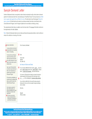 Fillable Online Sample Demand Letter Guide - HotChecks.net Fax Email ...