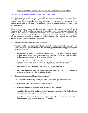 Fillable Online Making an appeal against a penalty for late submission ...