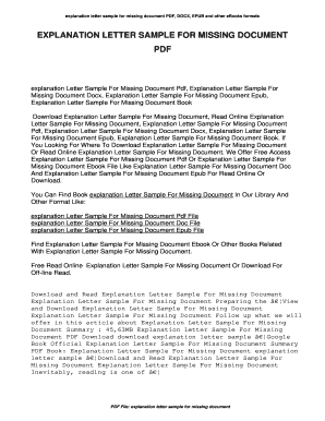 Fillable Online explanation letter sample for missing document PDF ...