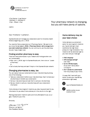 Fillable Online Your pharmacy network is changing, Fax Email Print ...