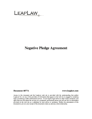 Fillable Online Negative Pledge Agreement Fax Email Print - pdfFiller