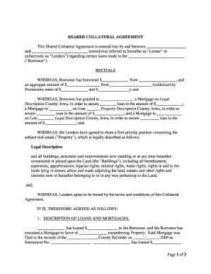 Fillable Online SHARED COLLATERAL AGREEMENT Fax Email Print - pdfFiller