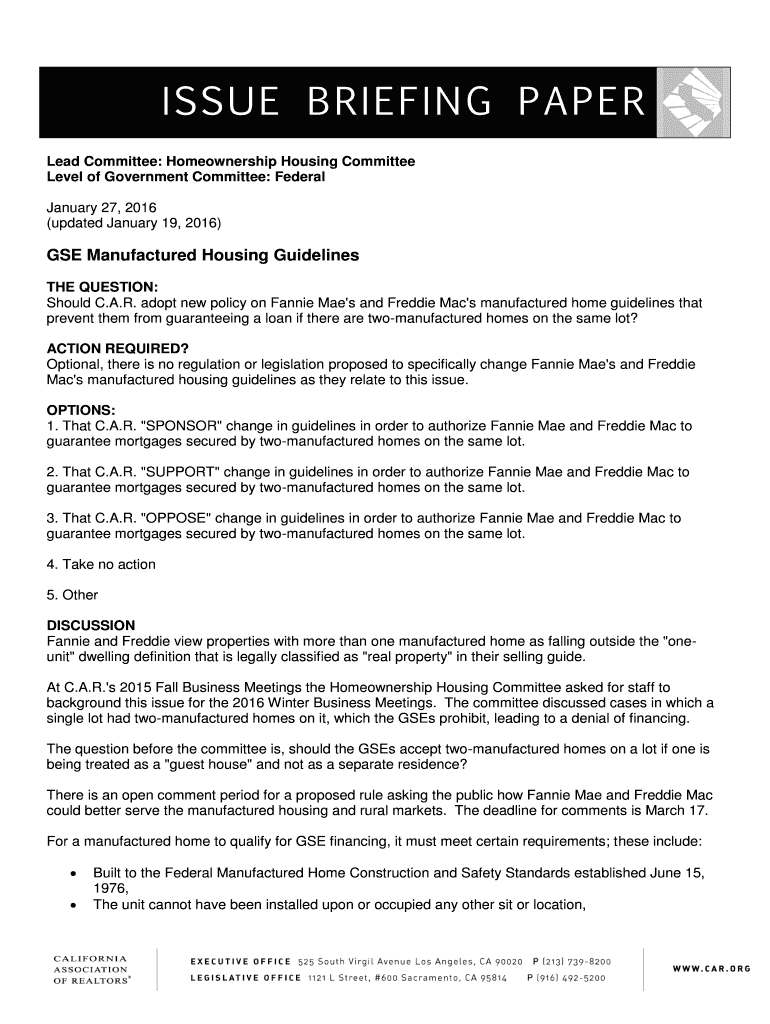 Fillable Online ISSUE BRIEFING PAPER Fax Email Print - pdfFiller