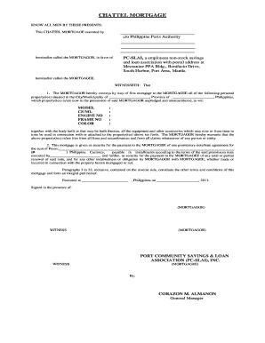 Fillable Online This CHATTEL MORTGAGE executed by Fax Email Print ...