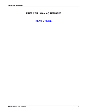 Fillable Online Free Car Loan Agreement PDF Fax Email Print - pdfFiller