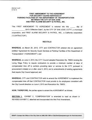 Fillable Online FIRST AMENDMENT TO THE AGREEMENT Fax Email Print ...