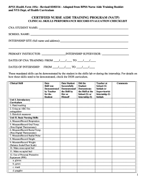 Fillable Online BPSS Health Form 105a - Revised 03/03/16 - Adapted from ...