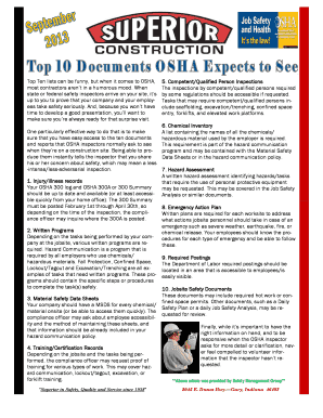 Fillable Online Top Ten lists can be funny, but when it comes to OSHA ...
