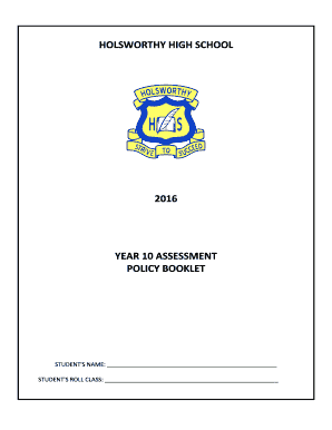 Fillable Online YEAR 10 ASSESSMENT Fax Email Print - pdfFiller
