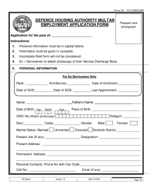 Fillable Online Form No: 70735/DHA/HR Fax Email Print - pdfFiller