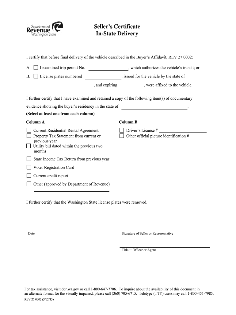 Fillable Online In-State Delivery Fax Email Print - pdfFiller