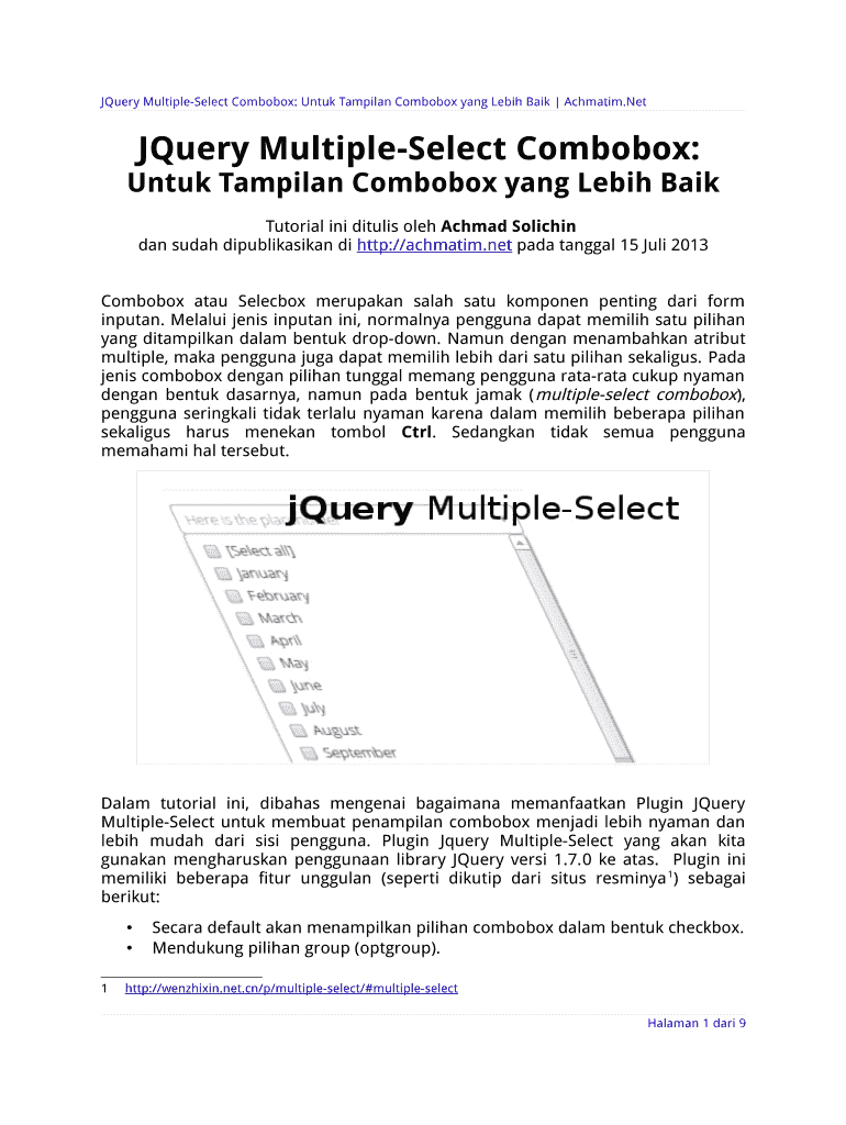 Fillable Online Jquery Multiple Select Combobox Untuk Tampilan Combobox Yang Lebih Baik
