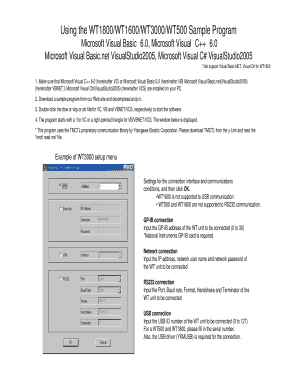 Fillable Online Using the WT1800/WT1600/WT3000/WT500 Sample Program Fax ...