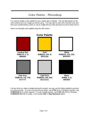 Fillable Online Color Palette - Photoshop Fax Email Print - pdfFiller