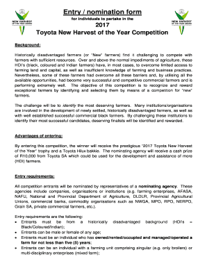 Fillable Online Entry / nomination form Fax Email Print - pdfFiller