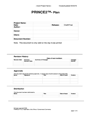 Fillable Online Prince2 Templates Mind Maps, Word, Excel and PDF Fax ...
