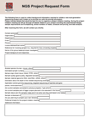 Fillable Online NGS Project Request Form Fax Email Print - pdfFiller