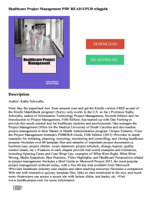 Healthcare Project Management Schwalbe Pdf - Fill Online, Printable ...