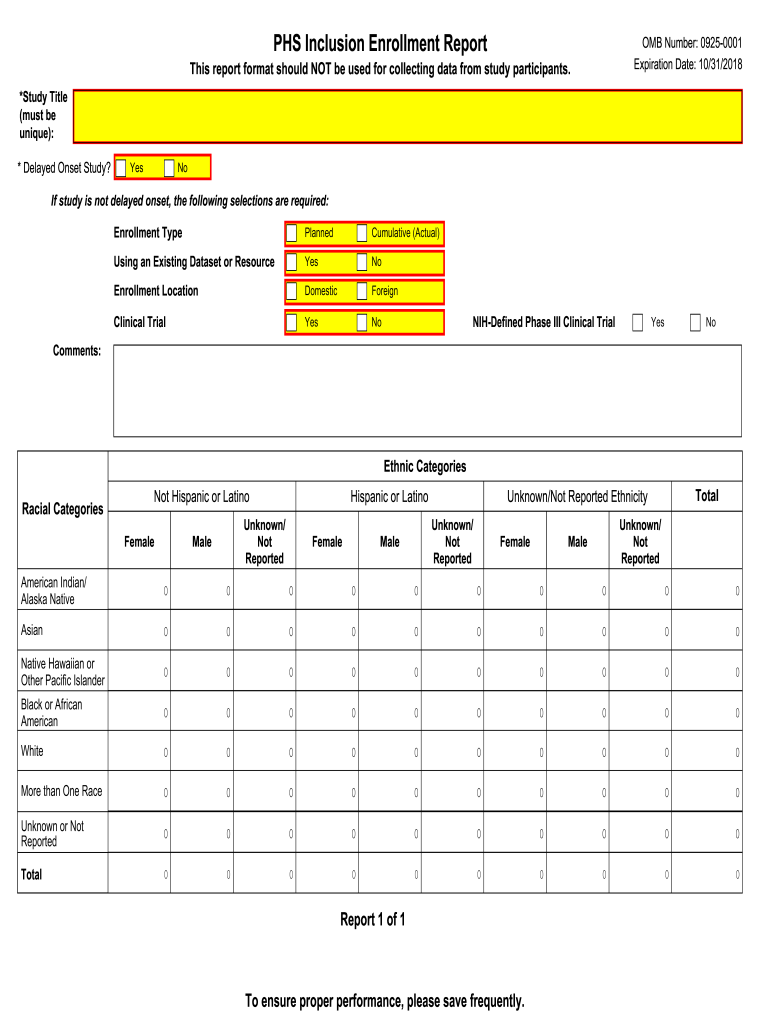 Phs Inclusion Enrollment Report Fill And Sign Printable Template