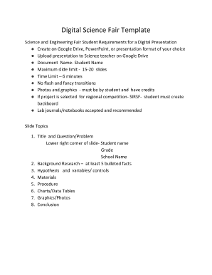 Fillable Online Digital Science Fair Template Fax Email Print - pdfFiller