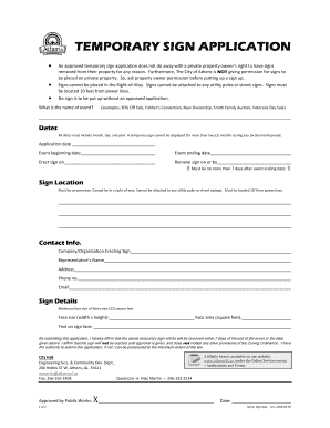 Fillable Online An approved temporary sign application does not do away ...