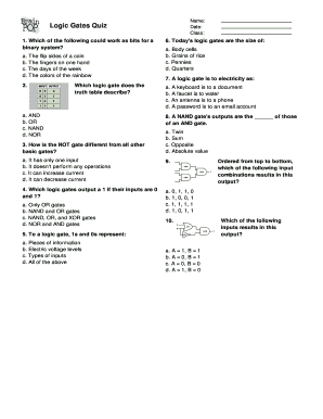 Logic Gates - Fill Online, Printable, Fillable, Blank | pdfFiller