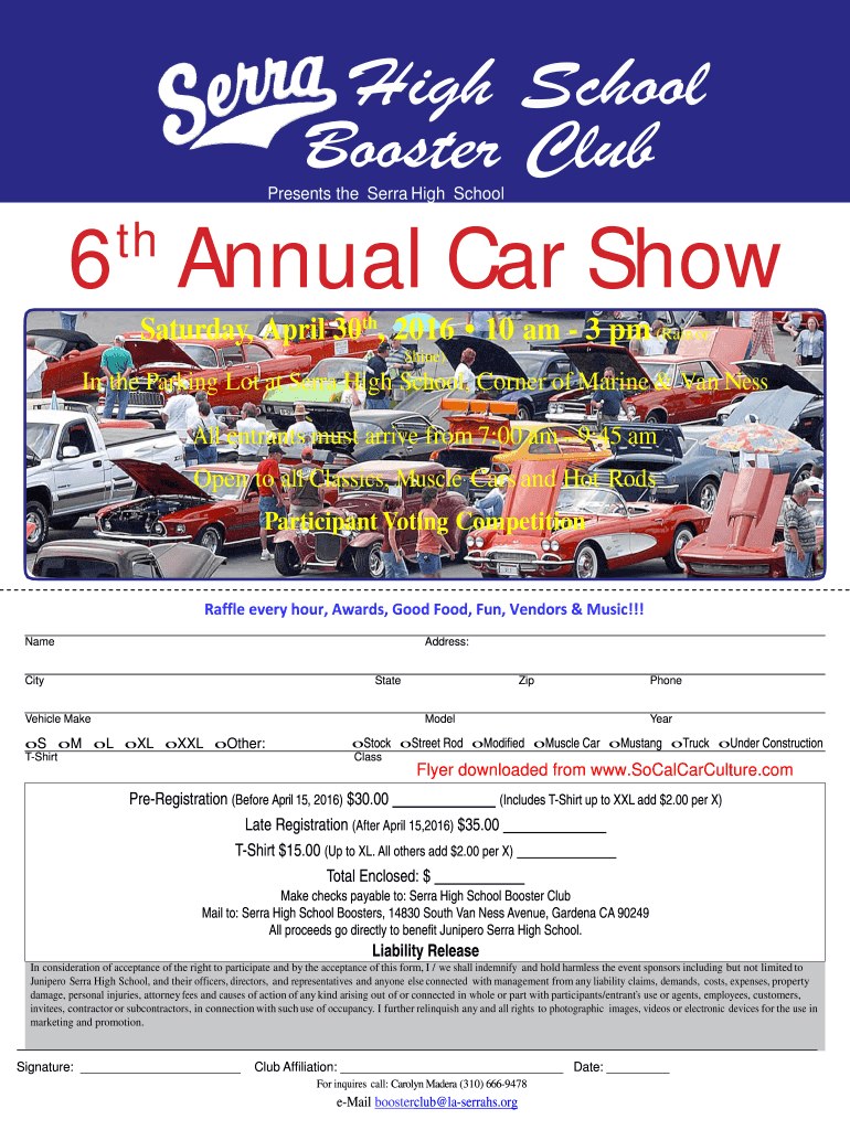 Fillable Online 6 Annual Car Show Fax Email Print - pdfFiller