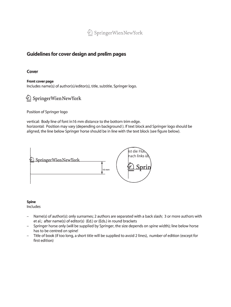 Fillable Online Guidelines for cover design and prelim pages Fax Email ...