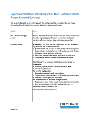 Fillable Online Experian Credit Report Monitoring and ID Theft ...