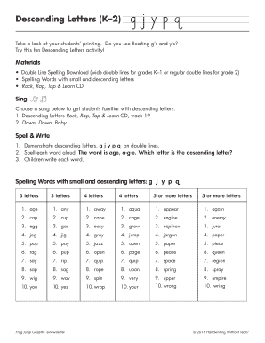 Fillable Online Descending Letters (K2) Fax Email Print - pdfFiller