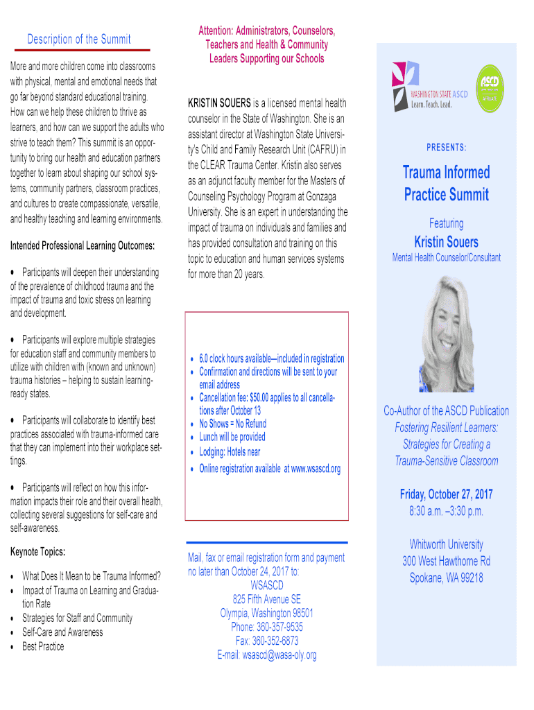 Fillable Online Description of the Summit Fax Email Print - pdfFiller