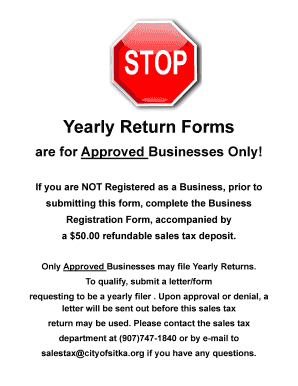 Fillable Online Yearly Return Forms Fax Email Print - pdfFiller