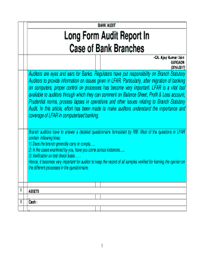 Fillable Online Long Form Audit Report In Fax Email Print - pdfFiller