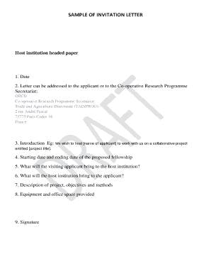 Fillable Online SAMPLE OF INVITATION LETTER Fax Email Print - pdfFiller