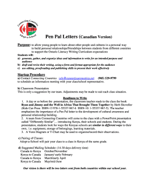 Fillable Online Pen Pal Letters (Canadian Version) Fax Email Print ...