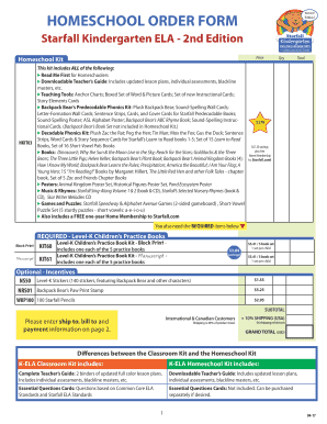 Fillable Online HOMESCHOOL ORDER FORM Fax Email Print - pdfFiller