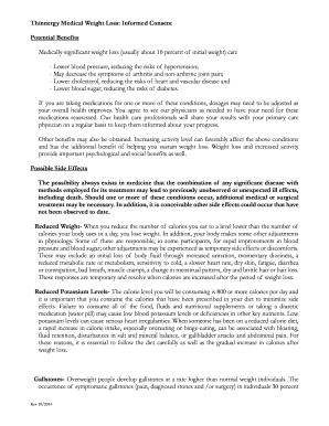 Fillable Online Thinnergy Medical Weight Loss: Informed Consent Fax ...