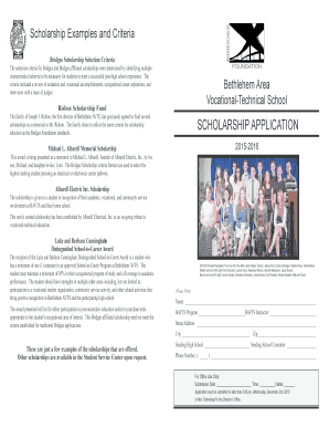 Fillable Online Scholarship Examples and Criteria Fax Email Print ...