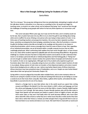 Nice Is Not Enough Sonia Nieto - Fill Online, Printable, Fillable ...