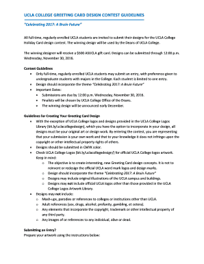 Fillable Online UCLA COLLEGE GREETING CARD DESIGN CONTEST GUIDELINES ...