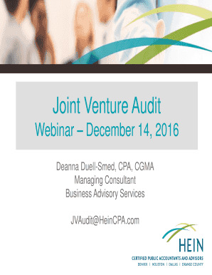 Fillable Online Joint Venture Audit Fax Email Print - pdfFiller
