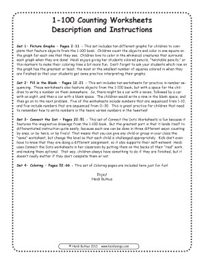 Fillable Online 1-100 Counting Worksheets Fax Email Print - pdfFiller