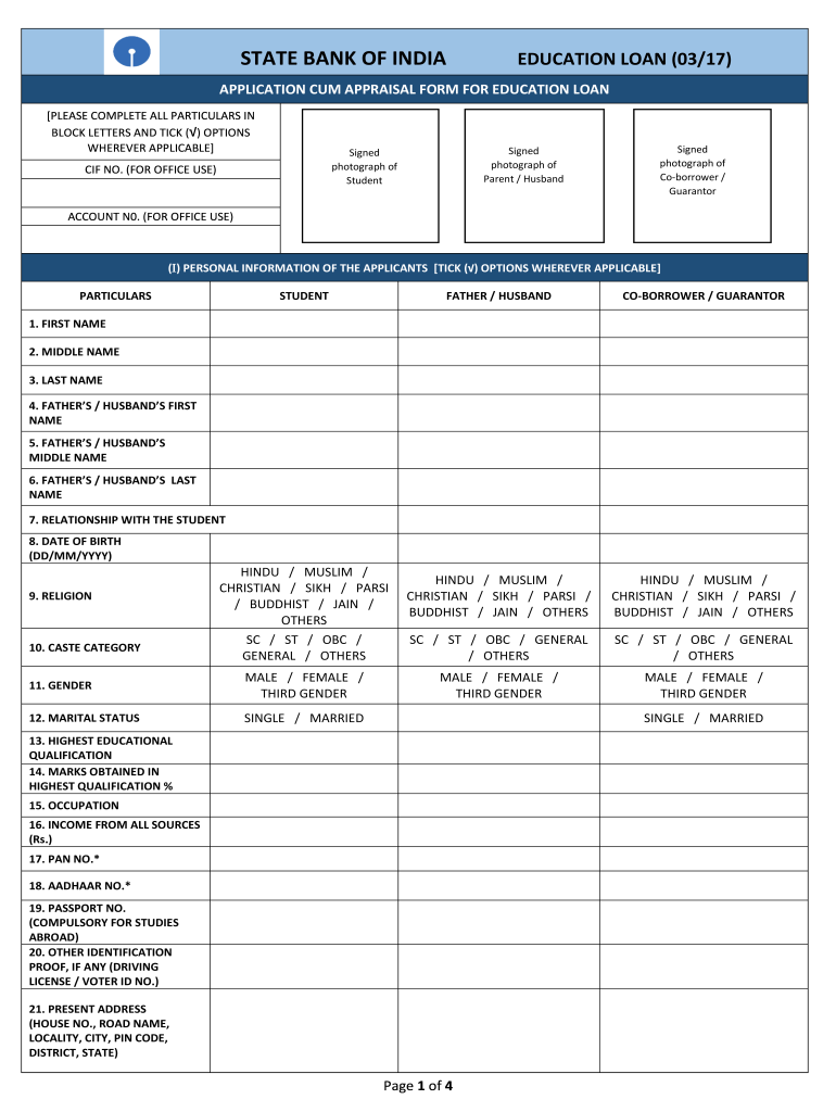 Sbi Education Loan Form Filling Sample Pdf Fill Out Sign Online DocHub