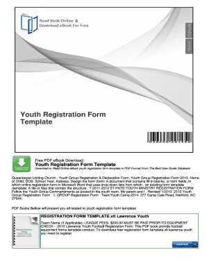 Fillable Online Youth Registration Form Template Fax Email Print ...