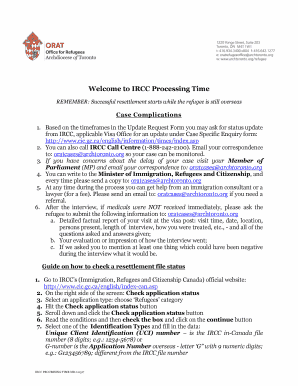 Fillable Online Welcome to IRCC Processing Time Fax Email Print - pdfFiller